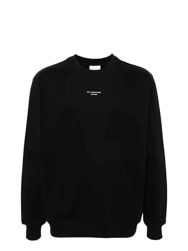 Drole De Monsieur Le Sweatshirt Slogan Classique Top - Black