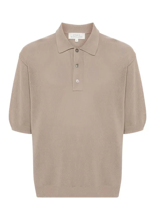 Studio Nicholson Knitted Polo Shirt - Neutrals
