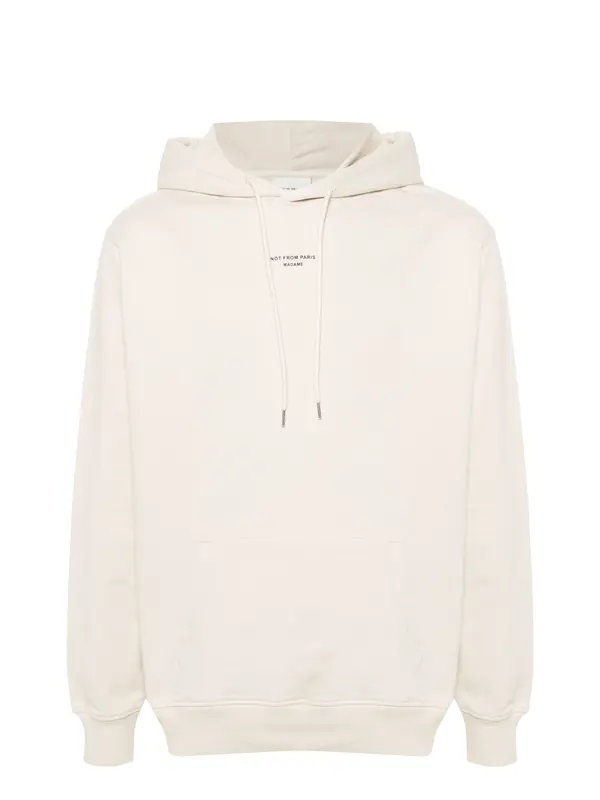 Drole De Monsieur Le Hoodie Slogan Classique Top - Neutrals