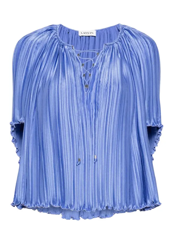 LANVIN Charmeuse Plissé Blouse - Purple