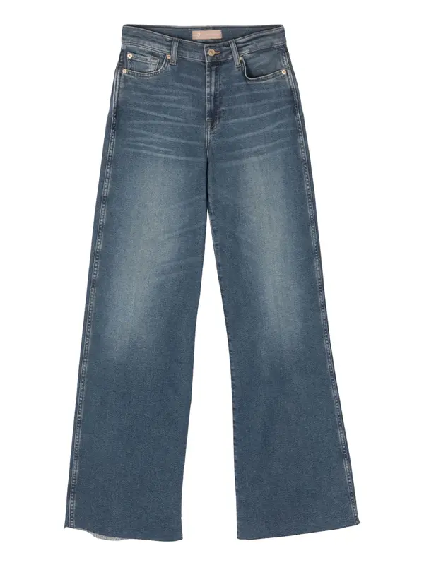 7 For All Mankind Lotta High-rise Wide-leg Jeans - Blue