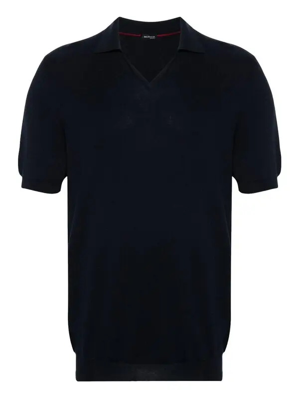 Kiton Fine-knit Cotton Polo Shirt - Blue