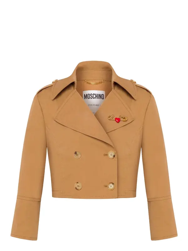 Moschino Cropped Double-breasted Jacket - Neutrals