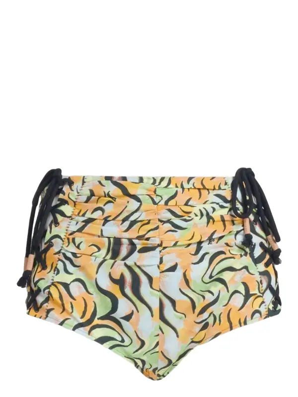 Marni Graphic-print Poplin Mini Shorts - Orange