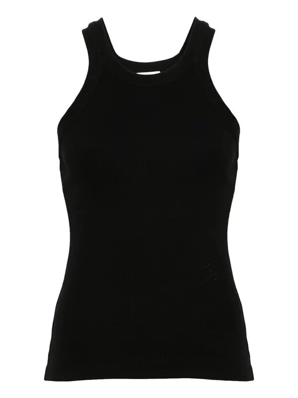 Closed Logo-embroidered Ribbed Tank Top - Black
