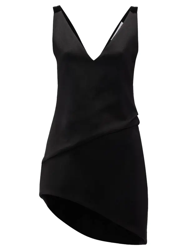 JW Anderson V-neck Asymmetric Dress - Black