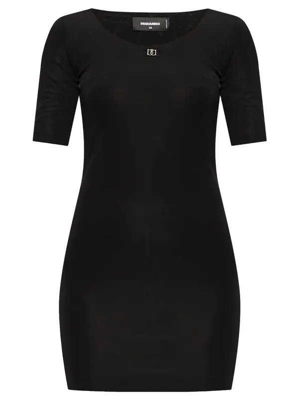 Dsquared2 Logo-plaque Mini Dress - Black