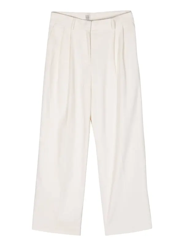 TOTEME High-waist Palazzo Corduroy Trousers - Neutrals