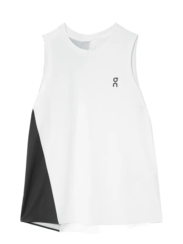 On Printed Stretch Recycled Tank - White