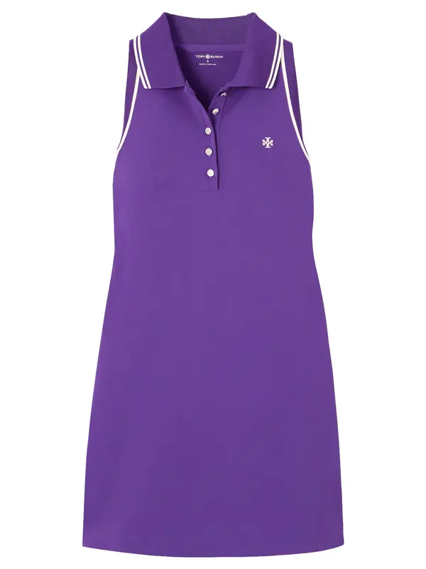 Tory Burch Piqué Mini Dress - Purple