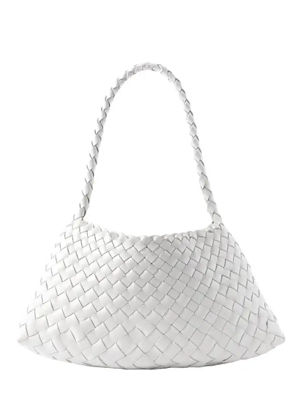 Dragon Diffusion Rosanna Mini Woven Leather Tote - White