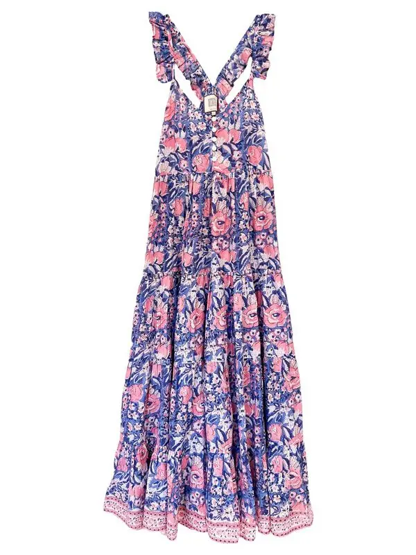 ALICIA BELL Harlow Floral Maxi Sundress - Medium Blue