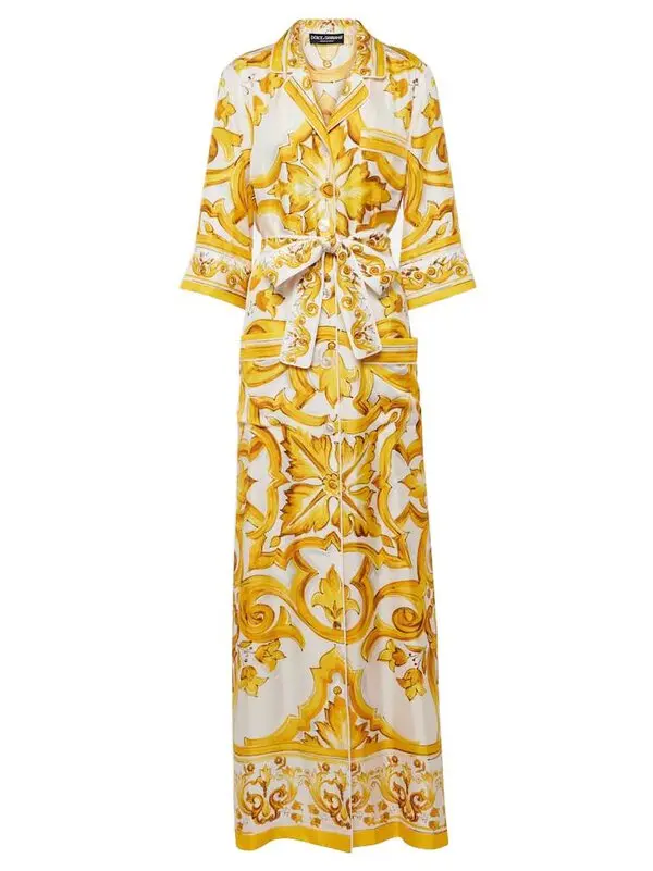 Dolce & Gabbana Majolica Print Silk Twill Maxi Dress - Multicoloured