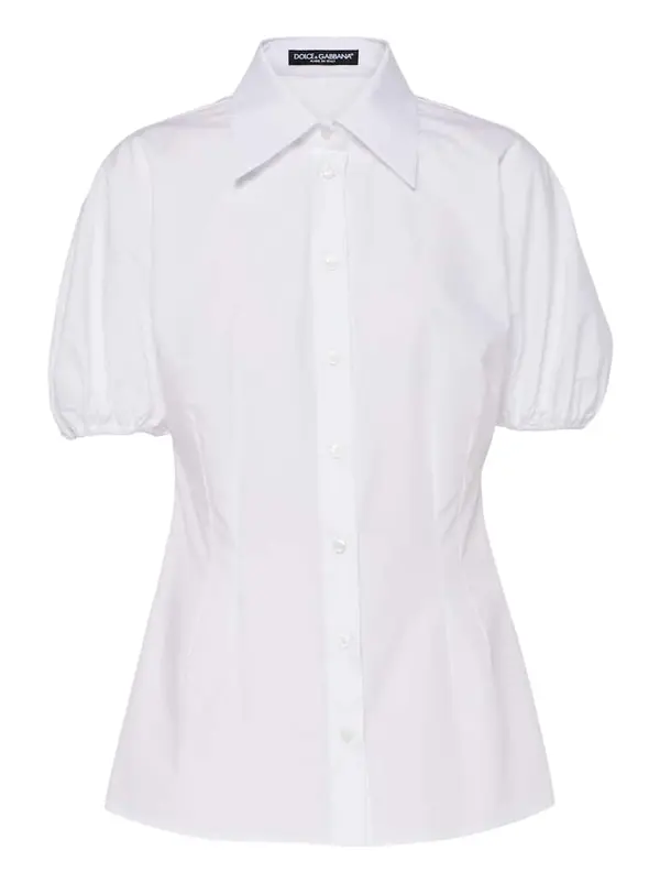 Dolce & Gabbana Puff-sleeve Cotton Poplin Blouse - White