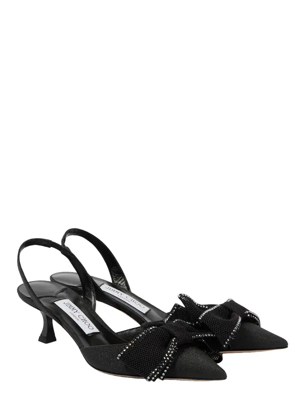 JIMMY CHOO Brook 50 Embellished Slingback Pumps - Black