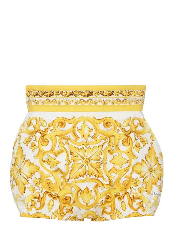 Dolce & Gabbana Majolica High-rise Shorts - Yellow