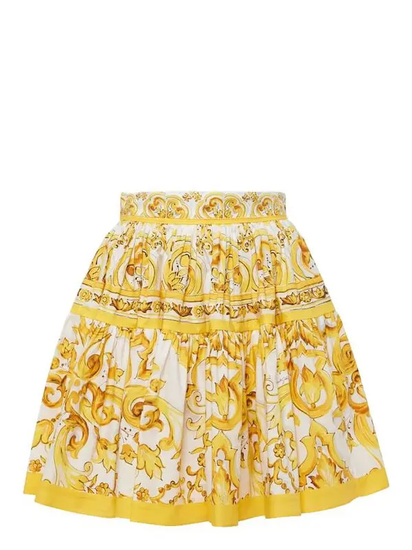 Dolce & Gabbana Majolica Mini Skirt - Yellow