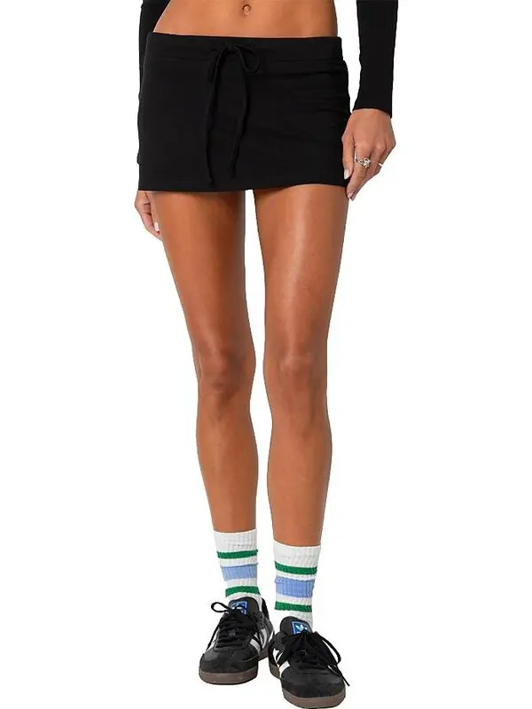 EDIKTED Bayside Slitted Micro Skort - Black