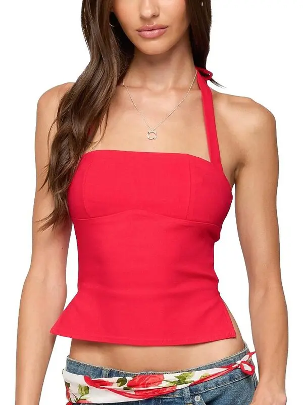 EDIKTED Dara Halter Top - Red