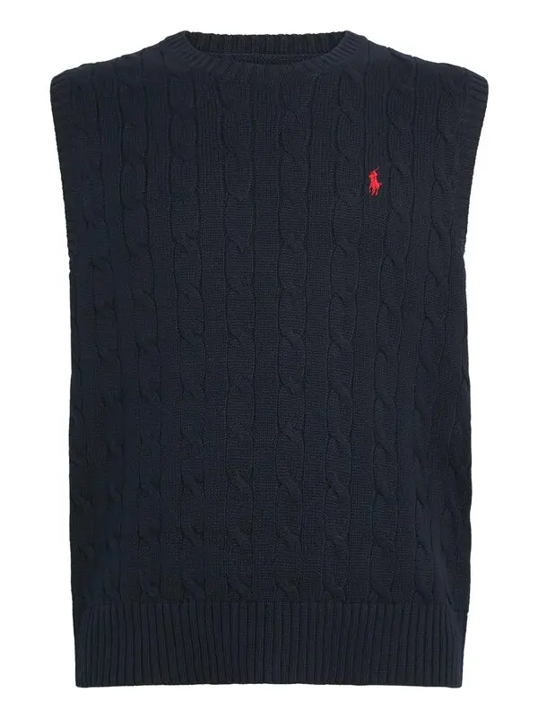 Ralph Lauren Cotton Cable-knit Sweater Vest - Blue