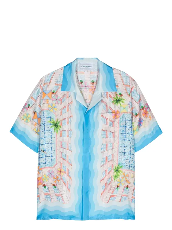 Casablanca Le Plongeon Silk Shirt - Blue