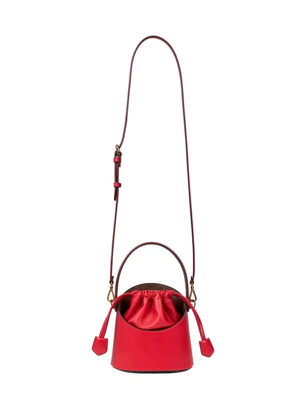 Etro Small Saturno Leather Bucket Bag - Red