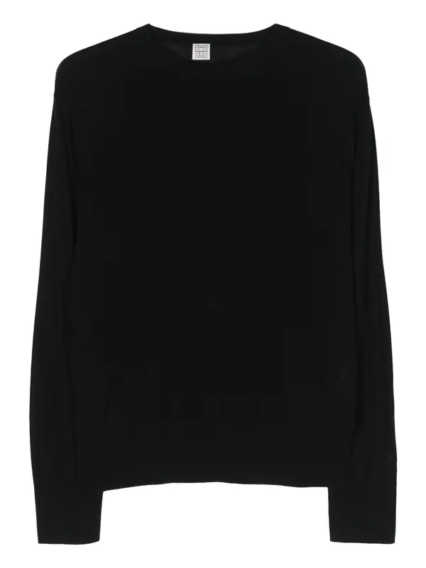 TOTEME Crew-neck Long-sleeve Jumper - Black