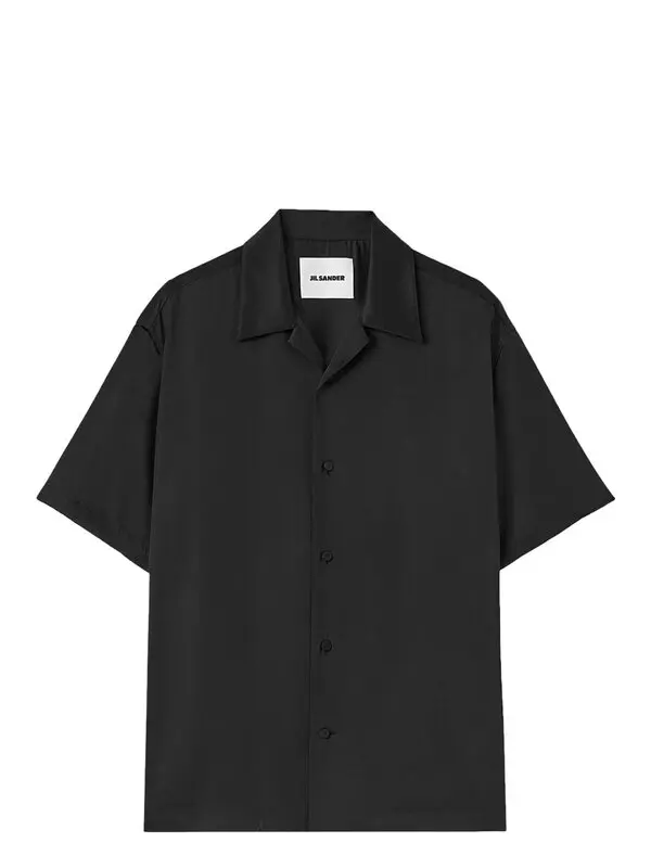 JIL SANDER Short-sleeve Notched-collar Shirt - Black