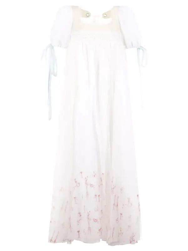 RABBIT Yuyan Sheer Midi Dress - White