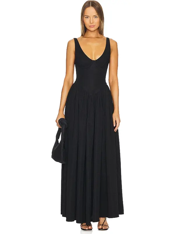 Delfi Isodora Long Dress - Black