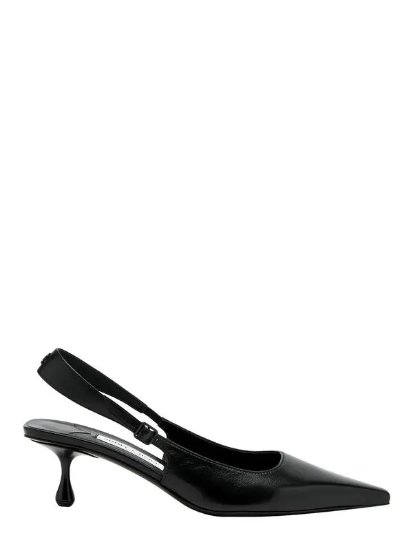 JIMMY CHOO Amel 50 Slingback Leather Pumps - Black
