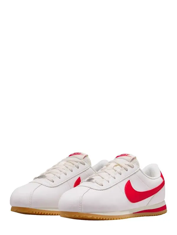 Nike Cortez Leather Sneakers - Sail/ Gum Yellow/ Red