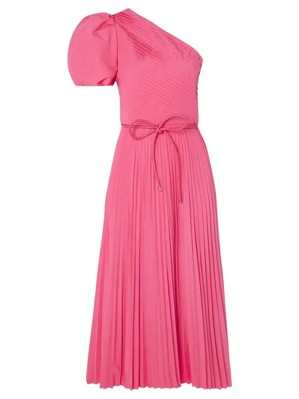 Rebecca Vallance Rosa One-shoulder Midi Dress - Bubblegum