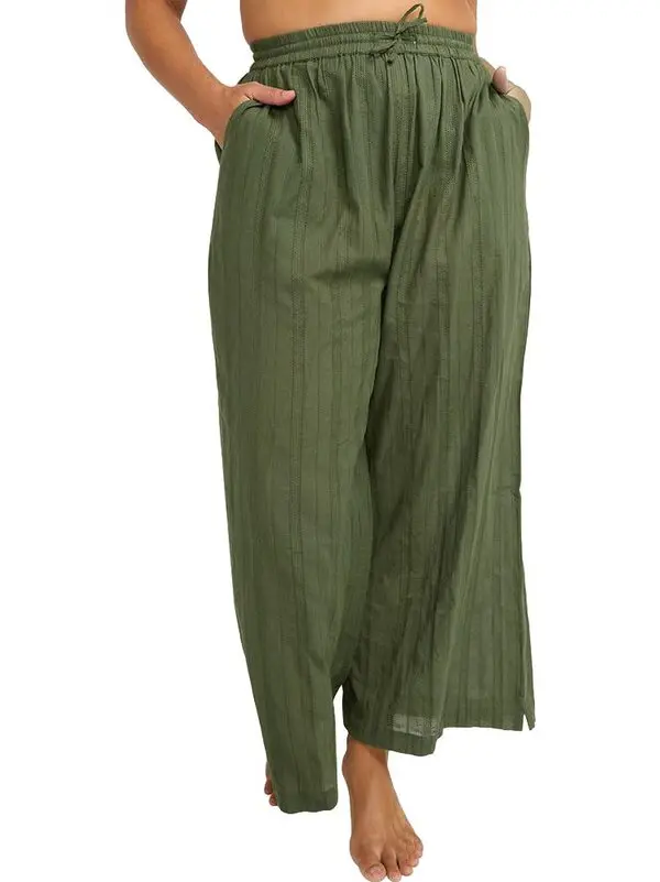 ARTESANDS Grainger Cotton Cover-up Pants - Olive
