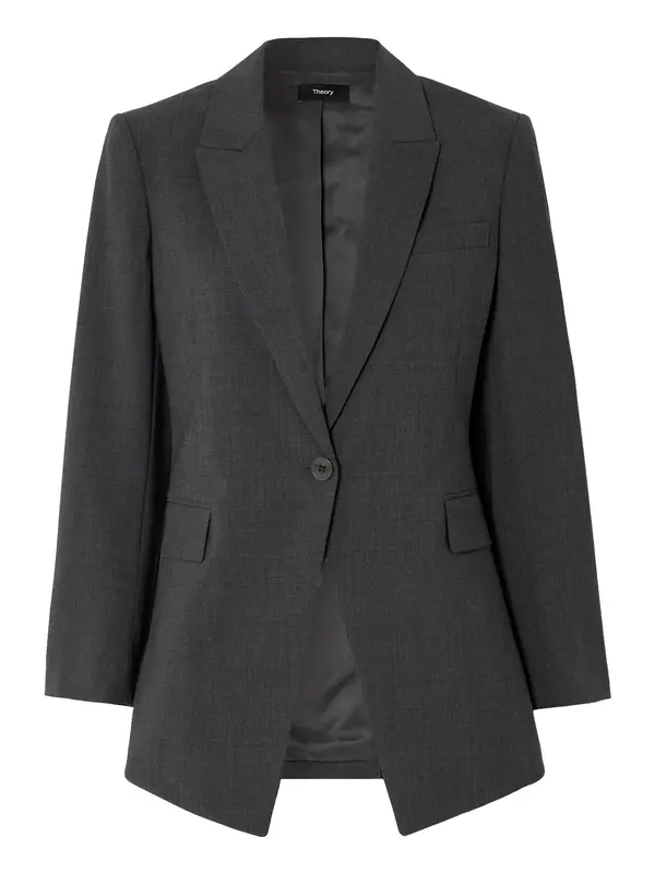 Theory Etiennette Wool-blend Blazer - Gray