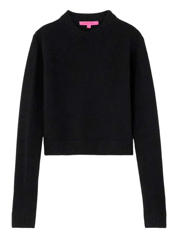 THE ELDER STATESMAN Cropped Cashmere Sweater - Black