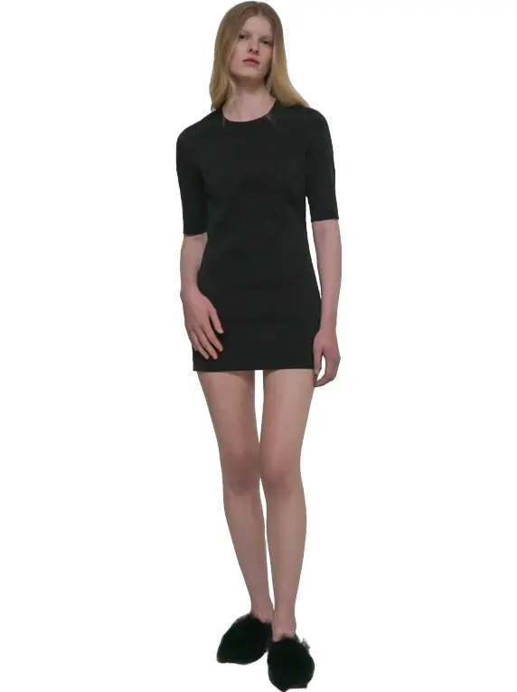 Rosetta Getty Fitted T-shirt Mini Dress - Black