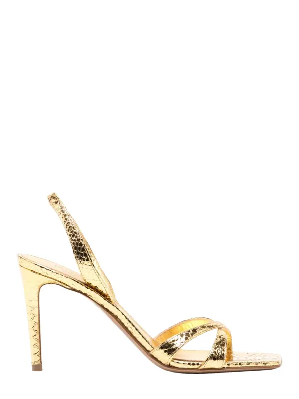 Paris Texas Stiletto 85mm Leather Sandals - Gold