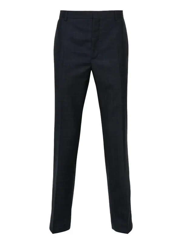 Calvin Klein Tapered Wool Tailored Trousers - Blue
