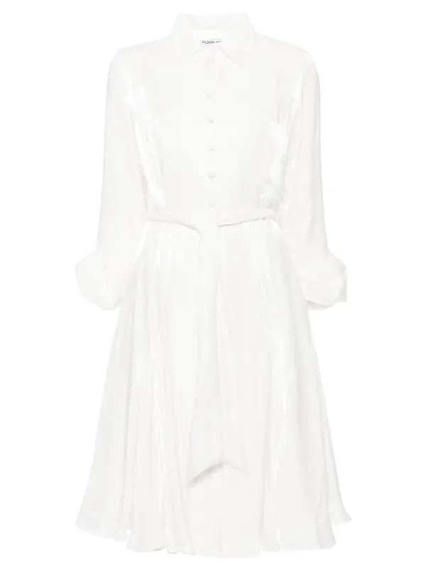 BARUNI Carina Satin Shirt Dress - White