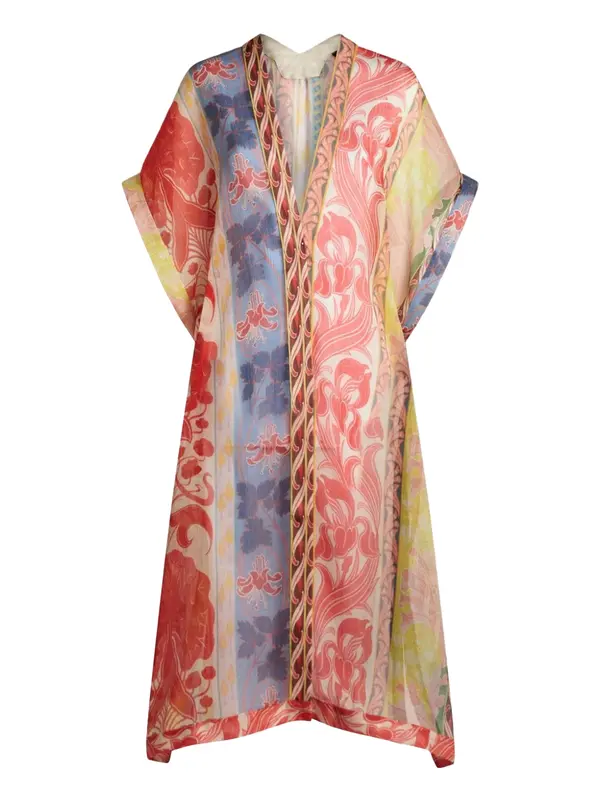 Etro Graphic-print Crepe Kaftan Dress - White