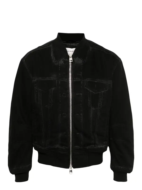Alexander McQueen Denim Bomber Jacket - Black