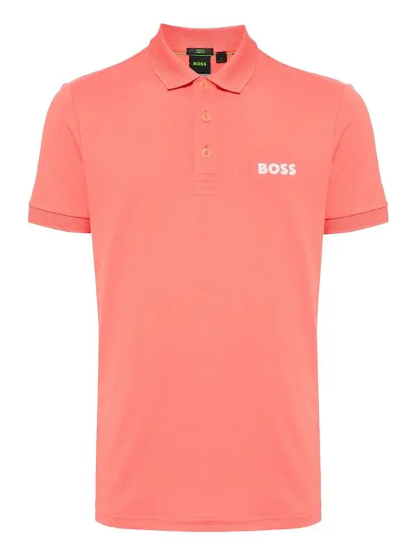 BOSS Logo-appliqué Short-sleeve Polo Shirt - Pink