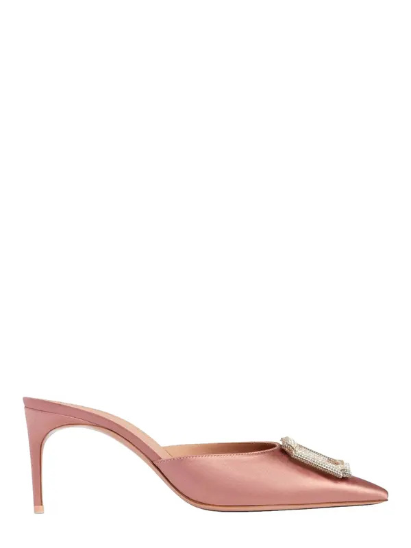 MALONE SOULIERS Mona 70mm Satin Mules - Pink