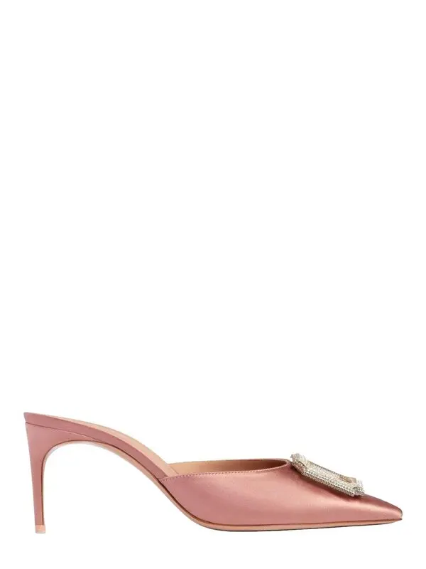 MALONE SOULIERS Mona 70mm Satin Mules - Pink