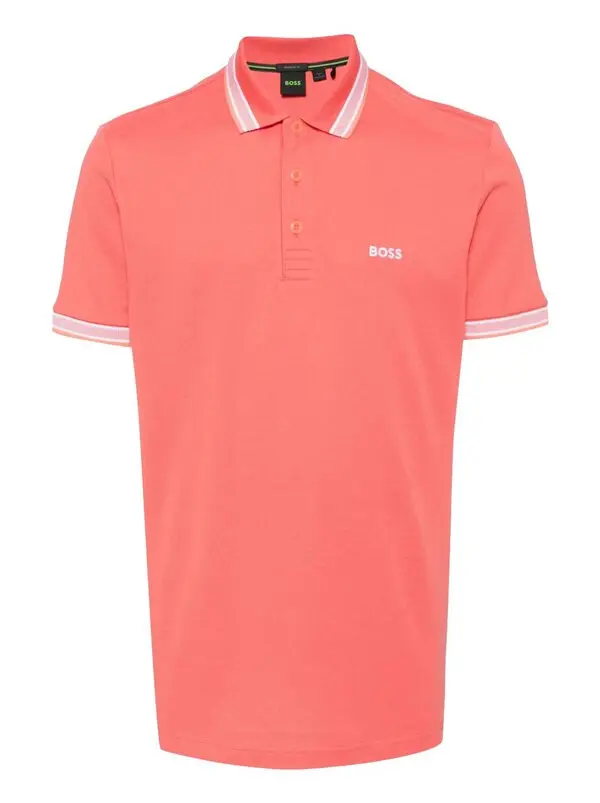 BOSS Logo-embroidered Cotton Polo Shirt - Pink