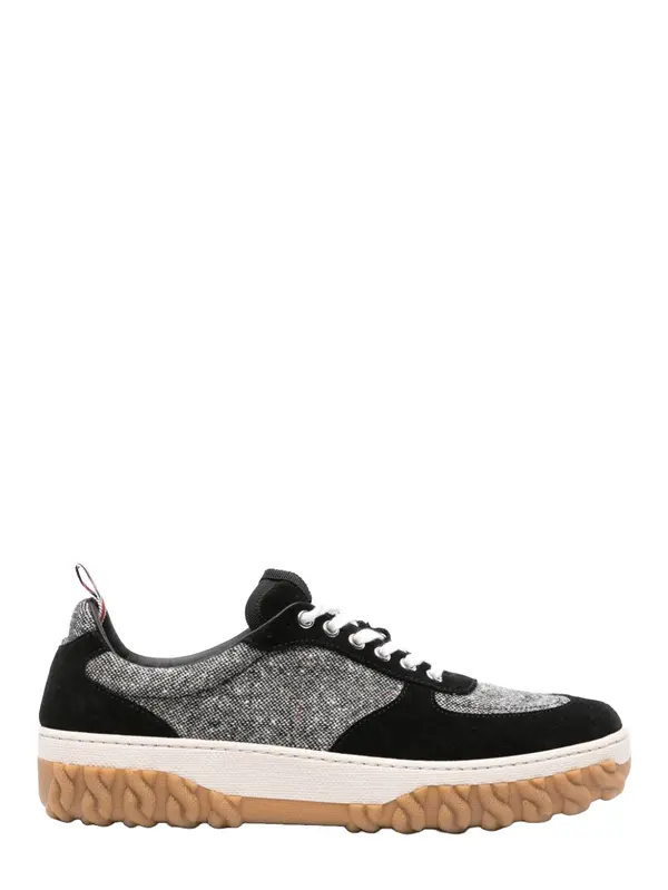 Thom Browne Letterman Tweed Sneakers - Black