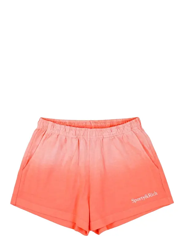 SPORTY & RICH Serif Logo Disco Shorts - Pink