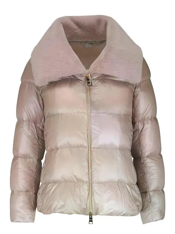 Herno Quilted Jacket With Faux-fur Collar - Neutrals
