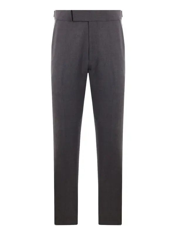 TOM FORD Tapered Chino Trousers - Grey